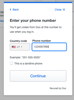 Duo multi-factor authentication - Enroll and set up with phone number ...