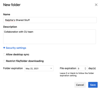 Large File Transfer - Using shared folders (formerly Workspaces ...